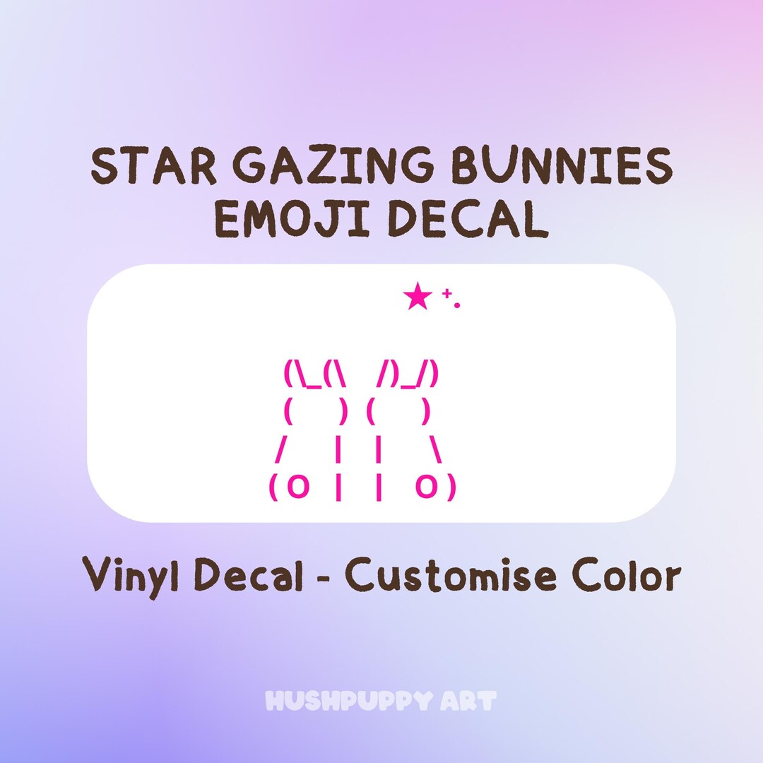 Star Gazing Bunnies Decal Ascii Kaomoji Emoticon Emoji, Vinyl Car ...