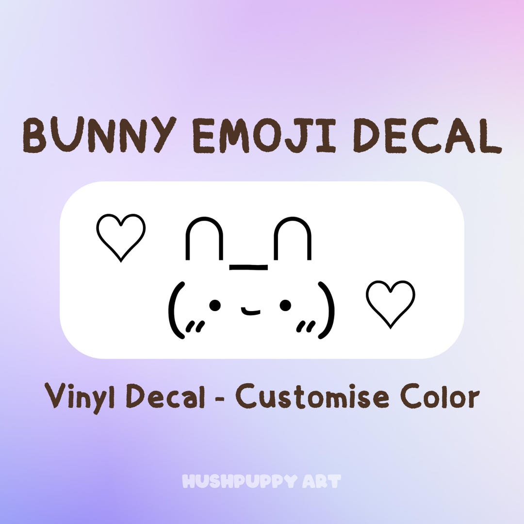Bunny Emoticon Decal Ascii Kaomoji Emoticon Emoji, Vinyl Car Laptop ...