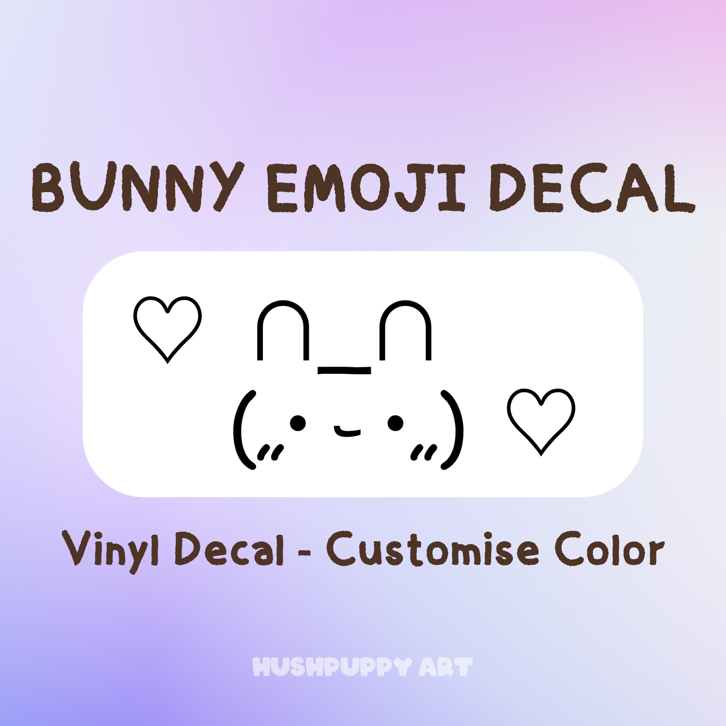 Bunny Emoticon Decal Ascii Kaomoji Emoticon Emoji, Vinyl Car Laptop ...