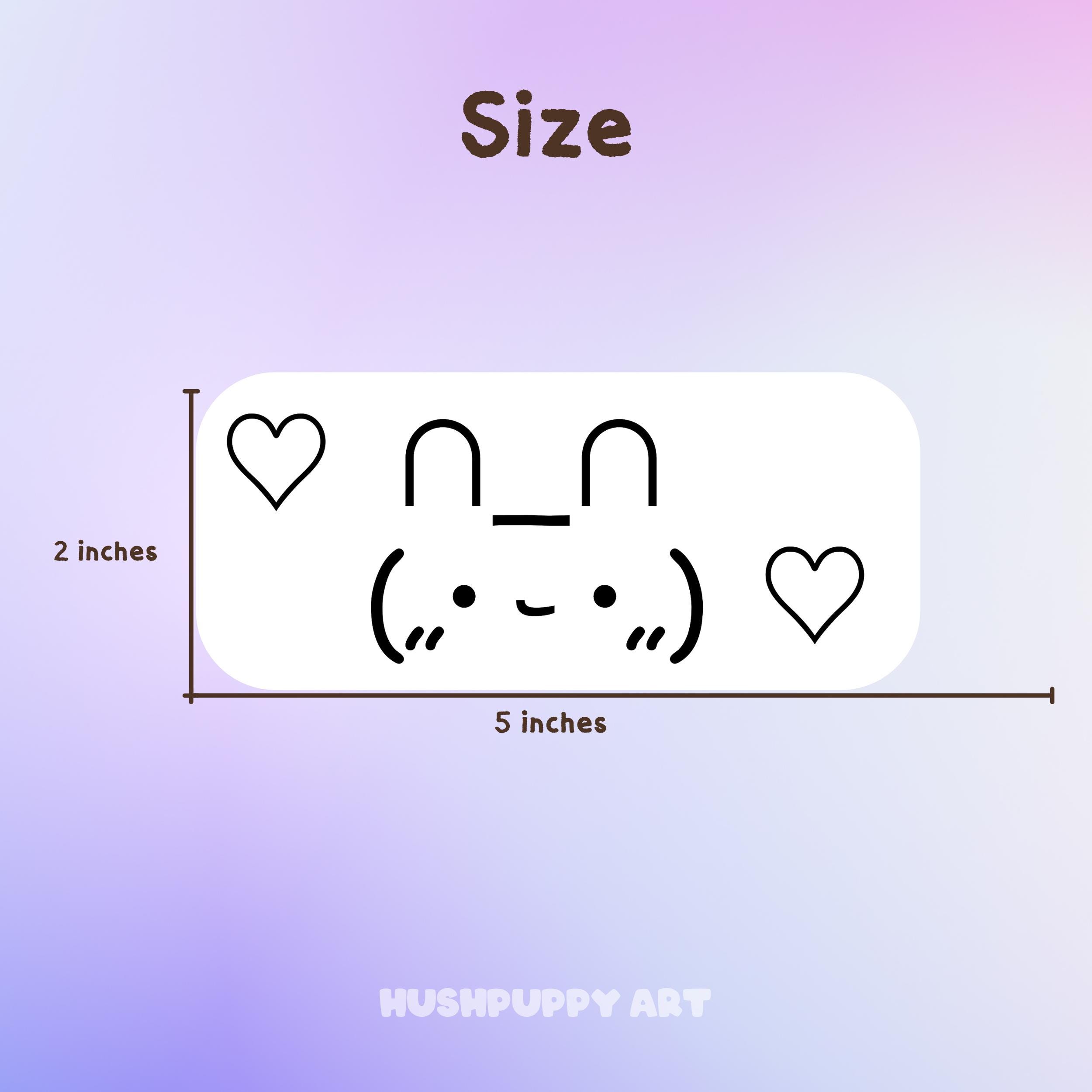 Bunny Emoticon Decal Ascii Kaomoji Emoticon Emoji, Vinyl Car Laptop ...