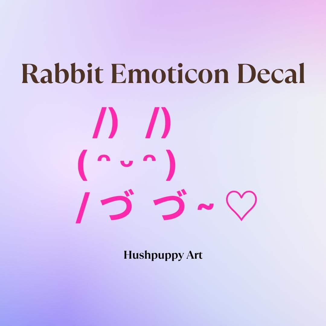 Rabbit Emoticon Decal Y2K Cyber Digital Emoji Vinyl Decal, Car Decal ...