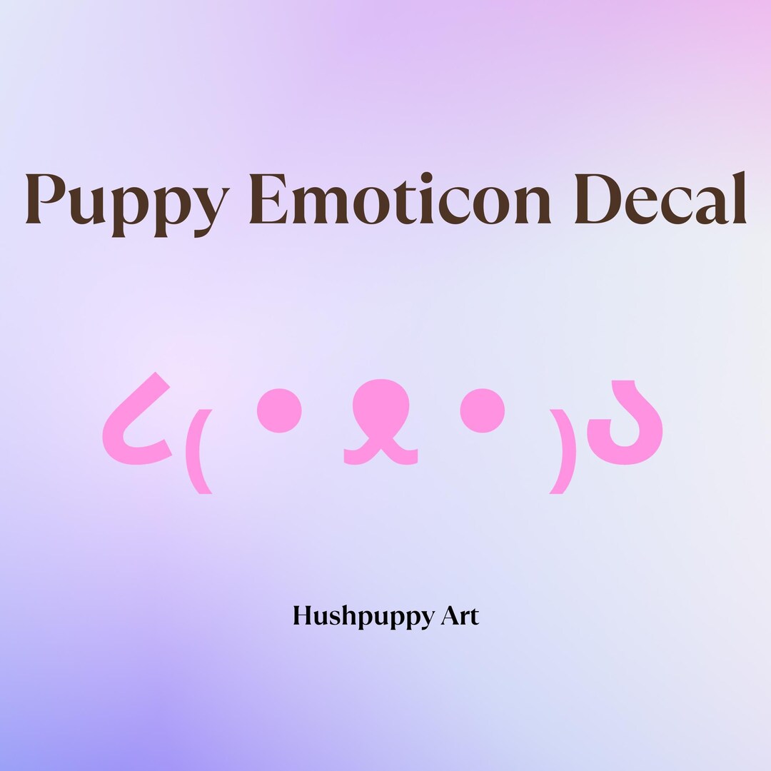 Puppy Emoticon Decal Y2K Internet, Ascii Kaomoji Emoticon Emoji, Vinyl ...