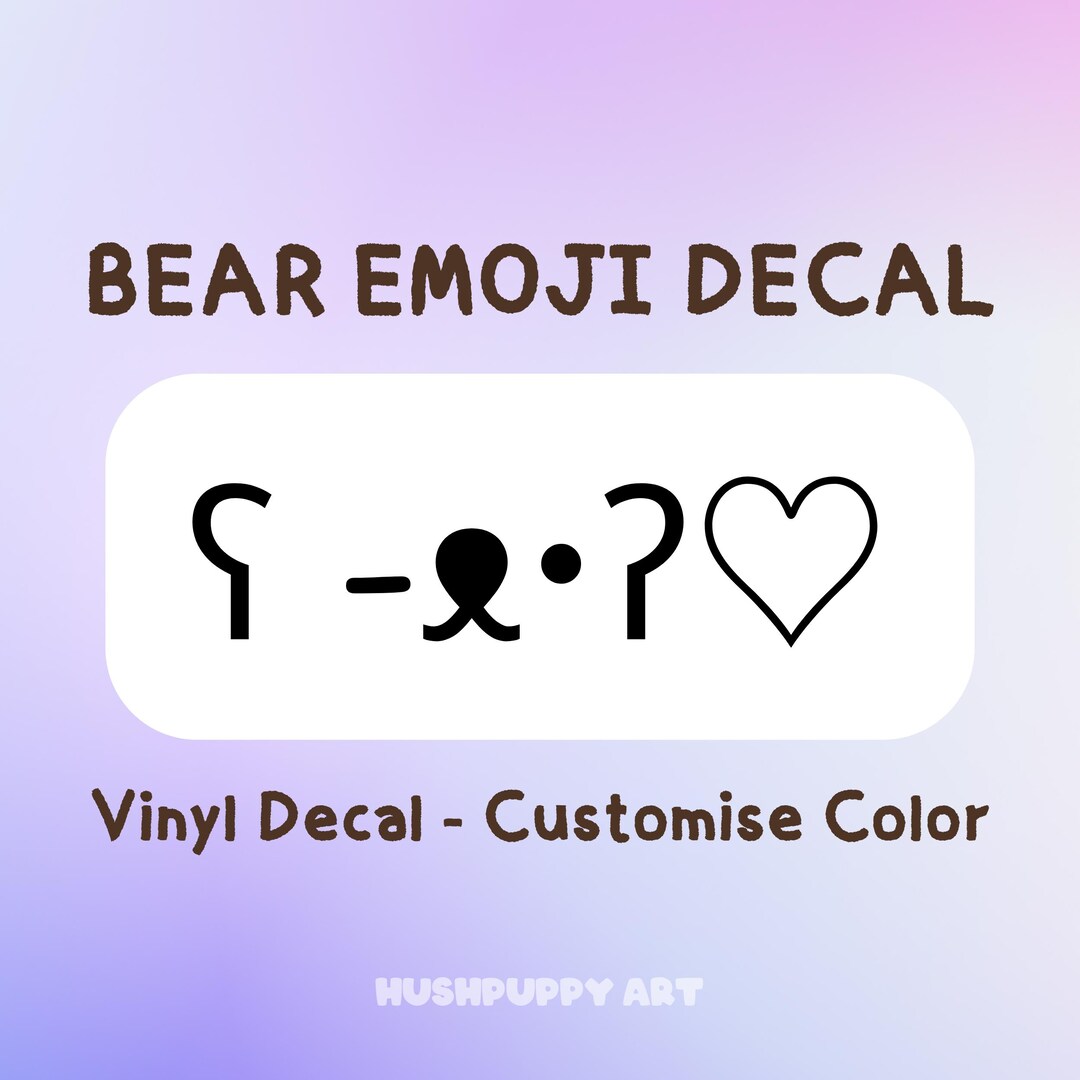 Bear Emoticon Decal Y2K Internet, Ascii Kaomoji Emoticon Emoji, Vinyl ...