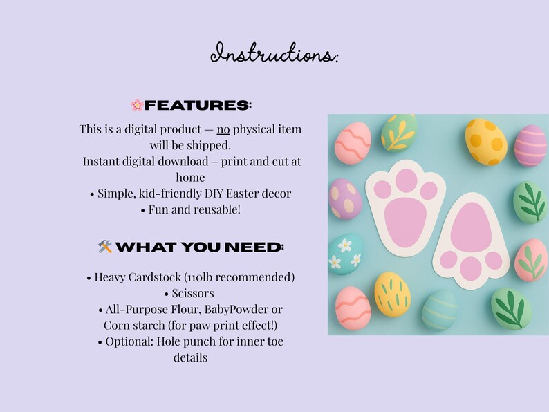 Easter Bunny Footprint Stencil Printable | Bunny Paw Print Cut Out for ...