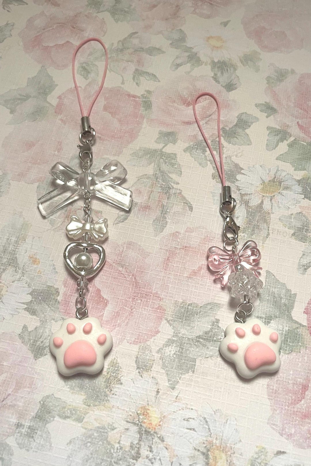 Kawaii Pink Paw Keychains Cutecore Jelly Y2K Adorable Trinket Gifts ...