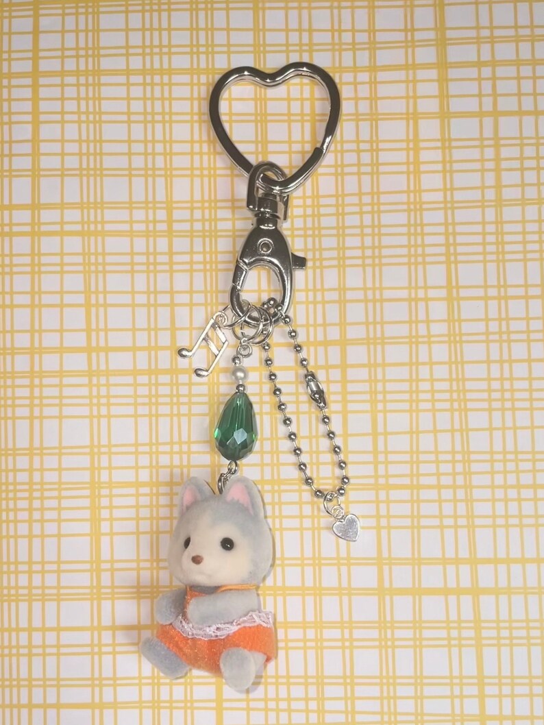 Husky Twins Calico Critter Bag Keychain Super Cute & Adorable Present ...
