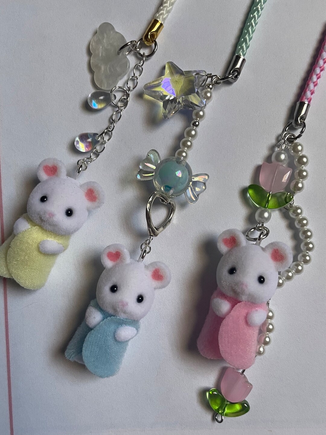Calico Critters Marshmallow Mice Key Chains Charms - Etsy