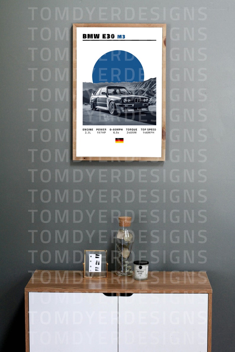 BMW E30 M3 Poster A3 - Etsy