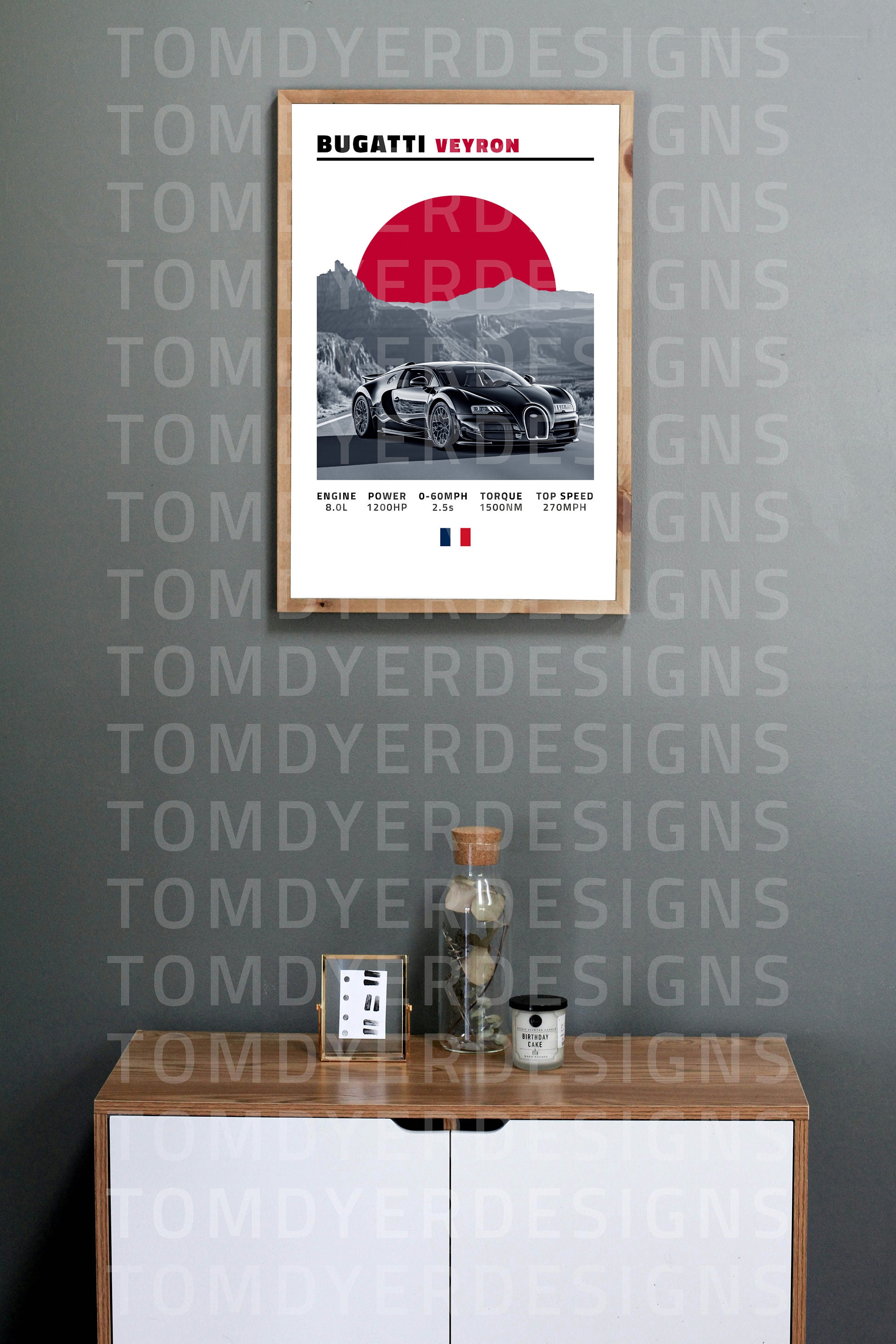 Bugatti Veyron Poster A3 - Etsy