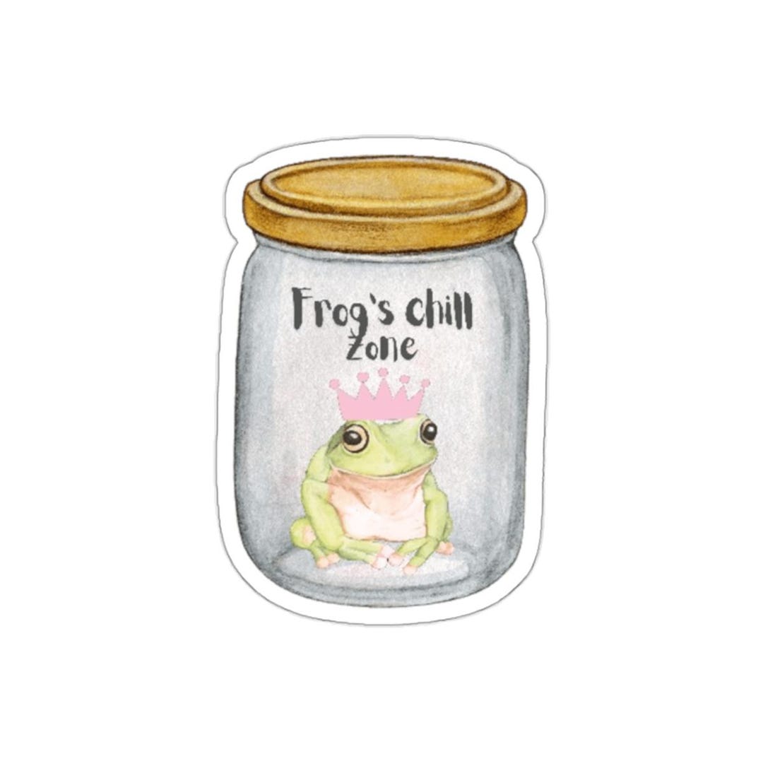 Frog in a Jar Decal Sticker Cute Frog Jar Vinyl Sticker Durable Frog ...