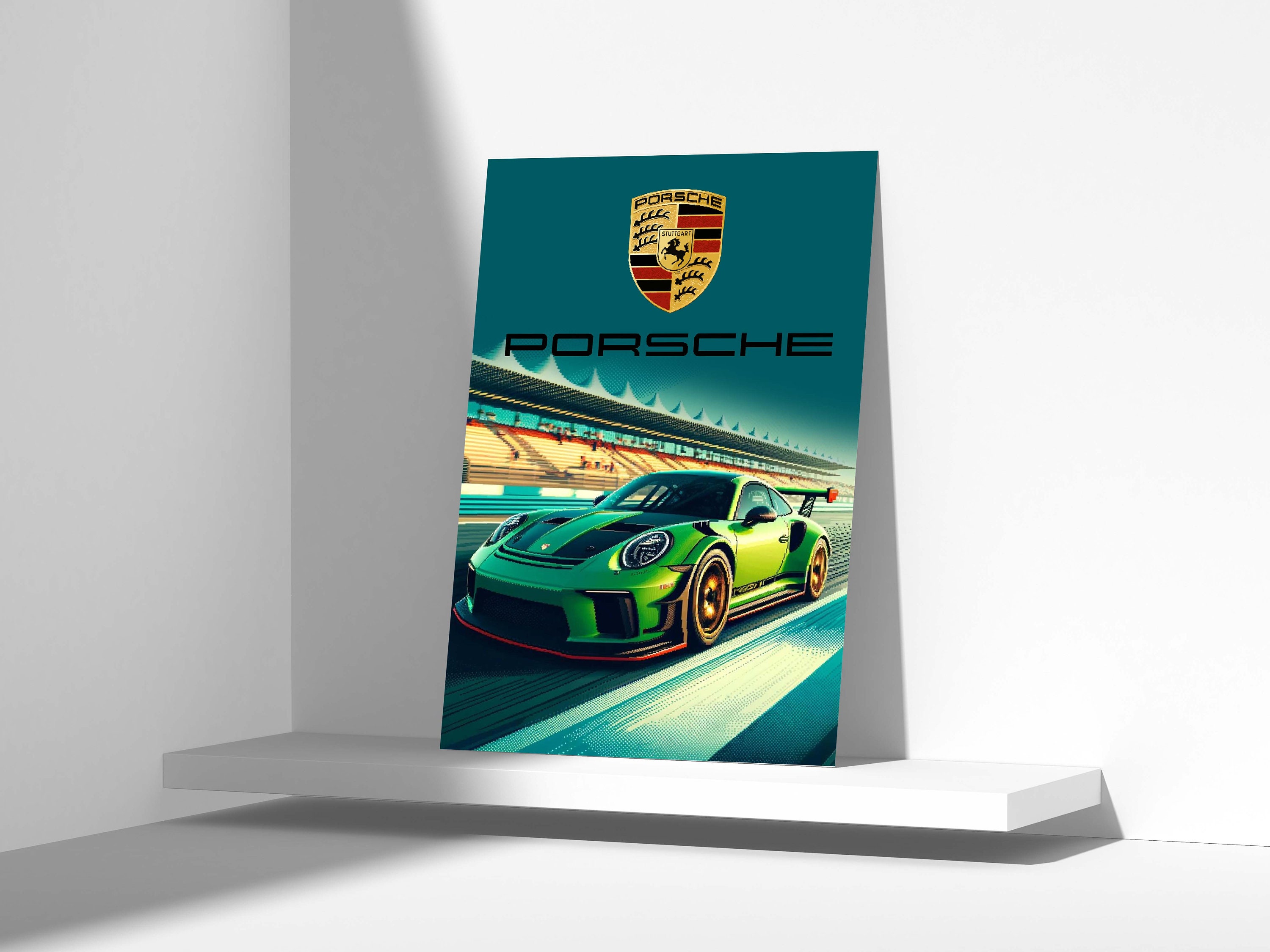 Porsche 911 GT3 Pixel Art Poster Set of 3, Gaming Room Wall Art ...