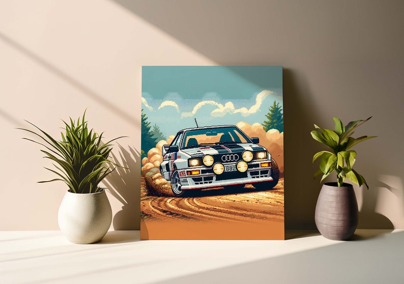 Audi Sport Quattro S1 Pixel Art Poster Set: Retro Gaming Room Decor ...