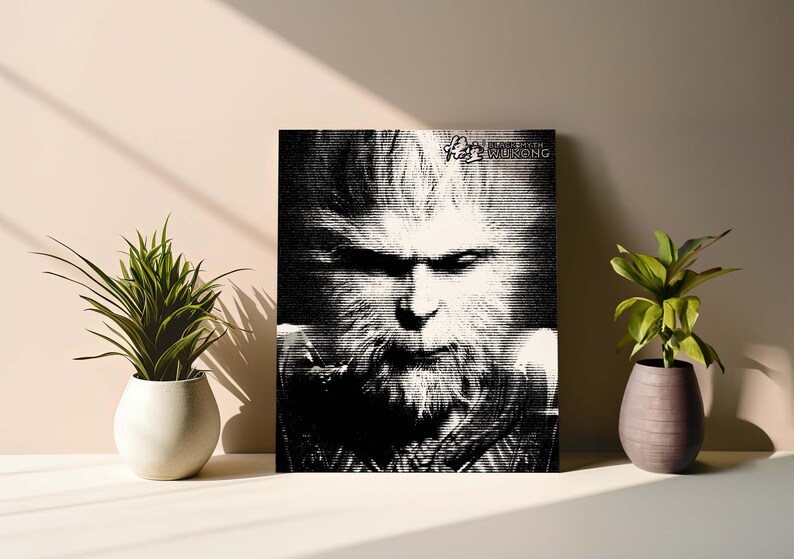 Black Myth Wukong Grunge Scans Art Poster Set of 3, Gaming Room Wall ...