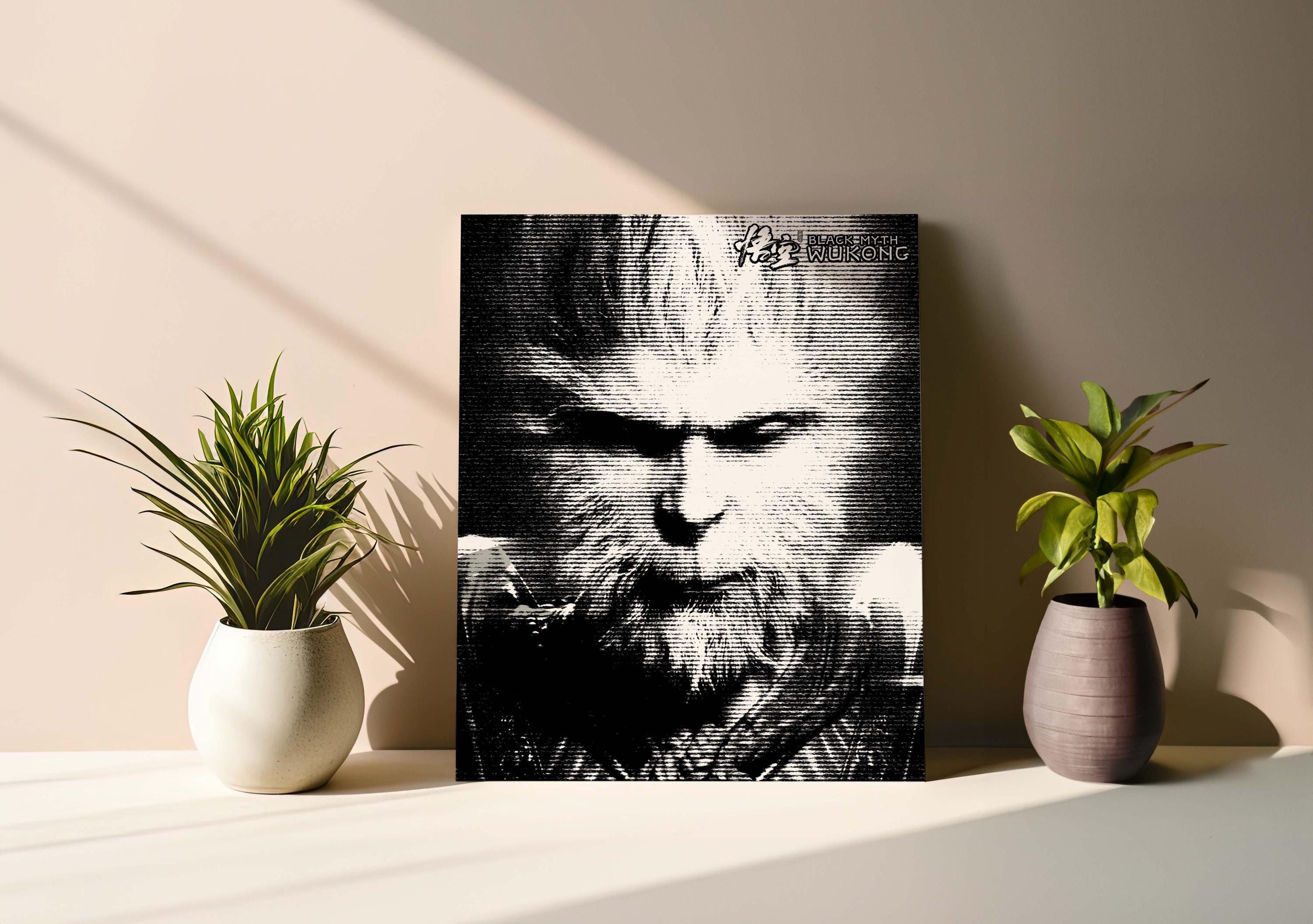 Black Myth Wukong Grunge Scans Art Poster Set of 3, Gaming Room Wall ...