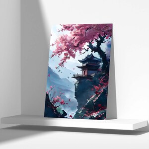 Sakura Watercolor Painting Art Poster Set: Japanese Home Decor (digital ...