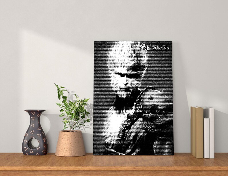 Black Myth Wukong Grunge Scans Art Poster Set of 3, Gaming Room Wall ...