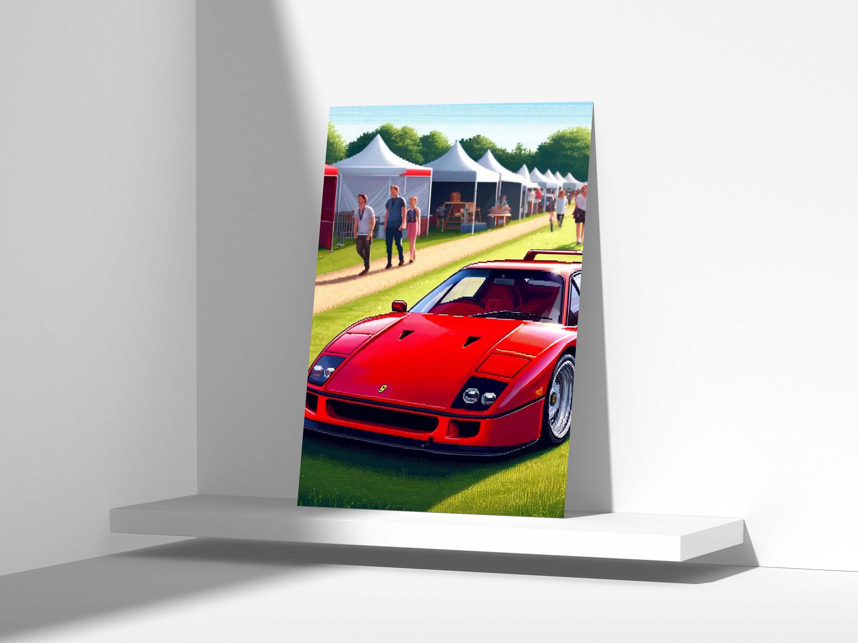 Ferrari F40 Pixel Art Poster Set of 3, Gaming Room Wall Art, Ferrari ...