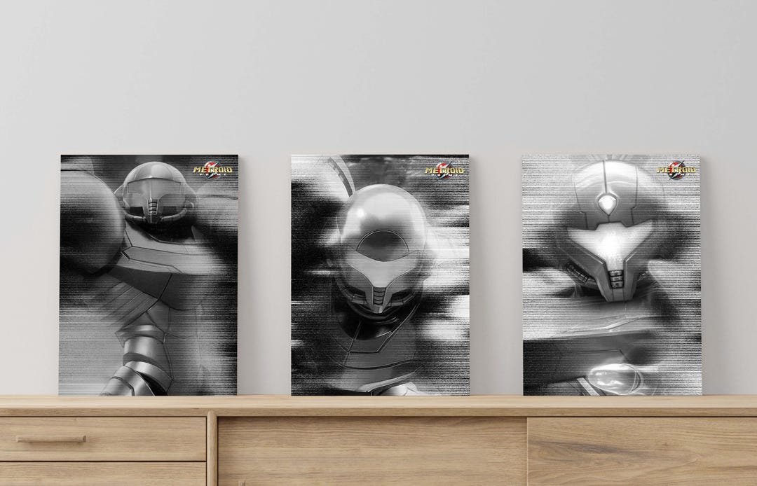 Metroid Prime Poster Set: Grunge Scan Art, Gaming Room Decor (digital ...