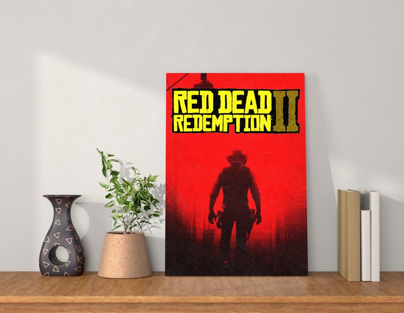 Red Dead Redemption 2 Halftone Art Poster Set of 3, Gaming Room Wall ...