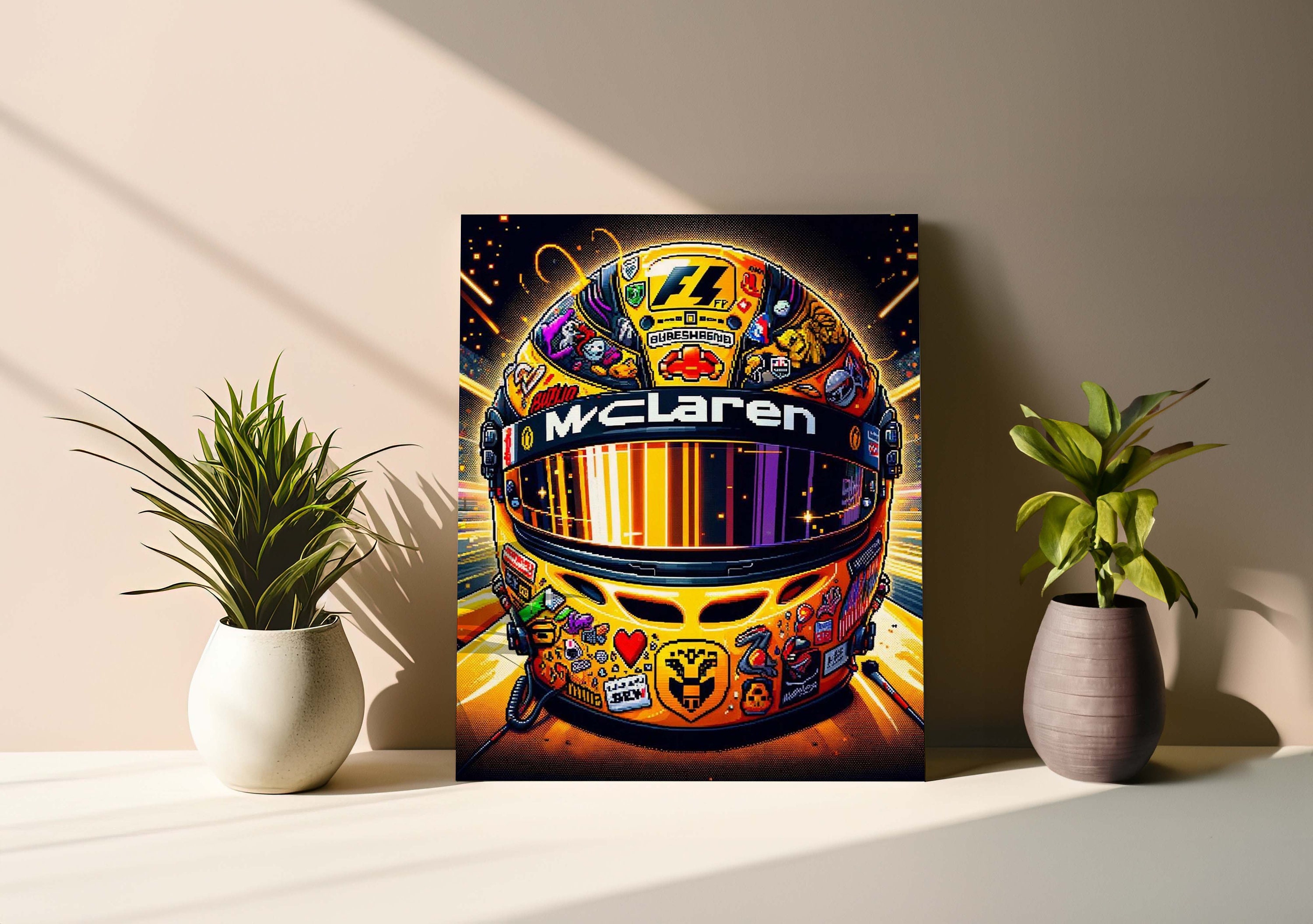 Formula 1 Pixel Art Poster Set of 3, Gaming Room Wall Art, Mclaren F1 ...