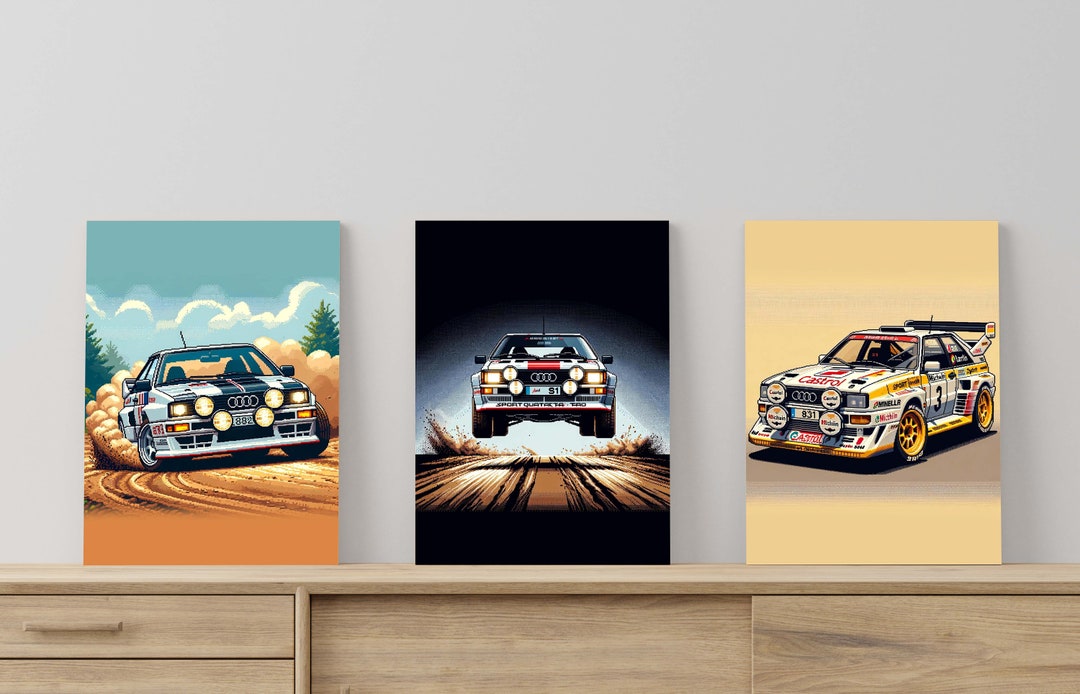 Audi Sport Quattro S1 Pixel Art Poster Set: Retro Gaming Room Decor ...