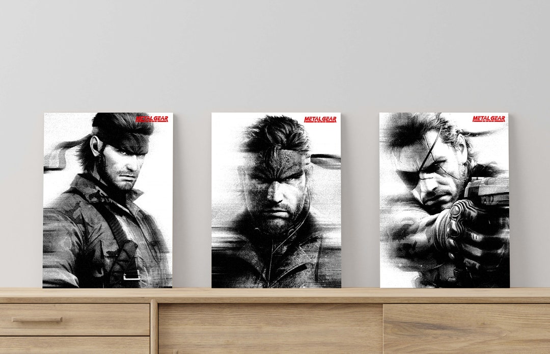 Metal Gear Solid Grunge Scans Art Poster Set of 3, Gaming Room Wall Art ...