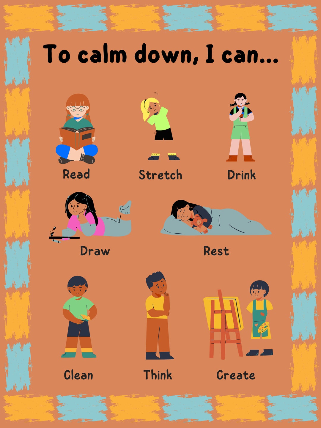 Calm Down Strategies Poster - Etsy