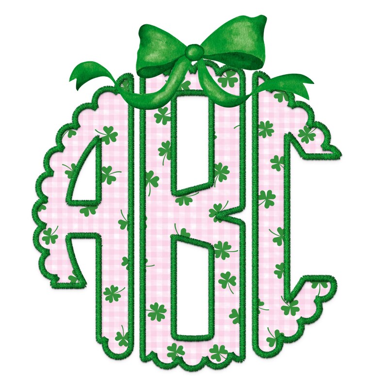 Custom St. Patrick’s Day Monogram Png Faux Embroidery - Etsy
