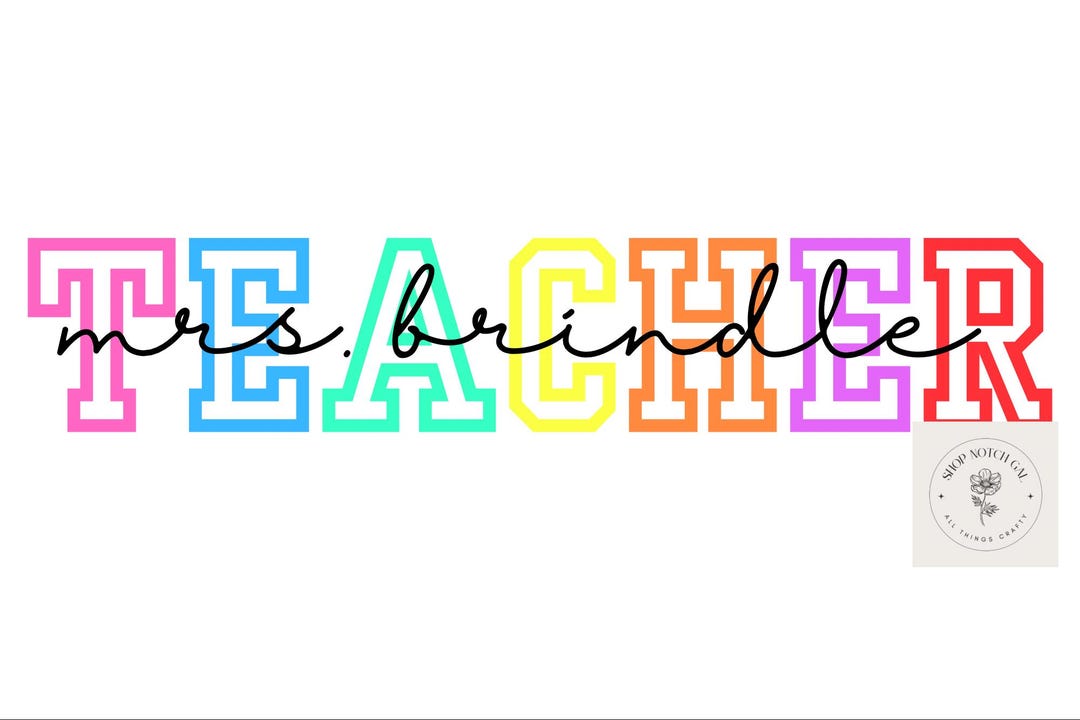 Custom Teacher Name Png Customizable - Etsy