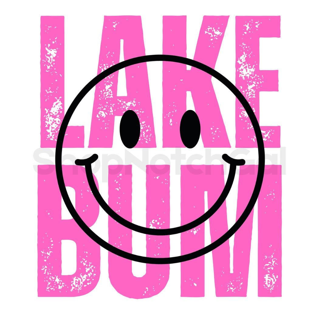 Lake Bum Smiley Face Png Bundle - Etsy