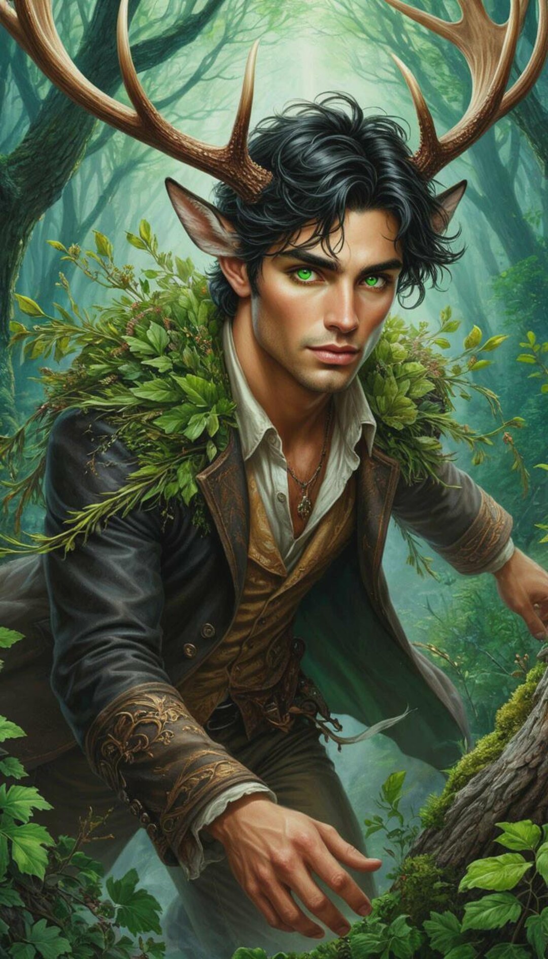 Kaelen of Moss and Moonlight, Elemental Faun Spirit Companion - Etsy