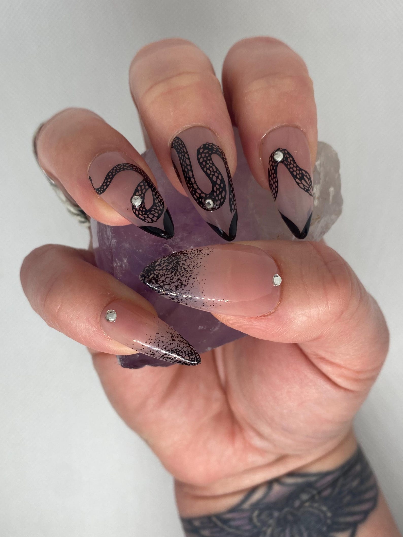 Sparkly Snake Press-on Gel Nails: Stiletto Shape - Etsy