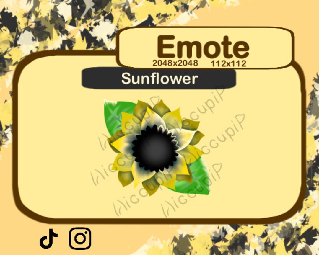 Sunflower Emote Twitch, Youtube, Discord - Etsy