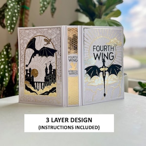 Fourth Wing Bookbinding Cover Design SVG Files, Vinyl Book Cover Design ...