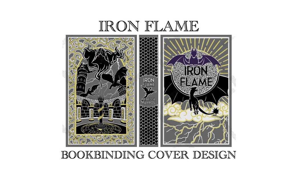 Iron Flame Bookbinding Cover Design SVG Files, Vinyl Book Cover Design ...