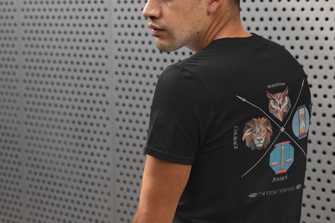 Stoic Virtues T-shirt | 4 Stoic Virtues | Courage, Wisdom, Temperance ...