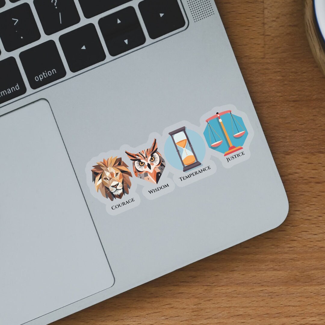 Stoic Decal | Stoicism | 4 Stoic Virtues | Courage, Wisdom, Temperance ...