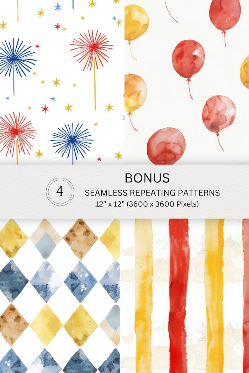 Cute Circus Watercolor Clipart Bundle, Adorable Carnival Animals ...
