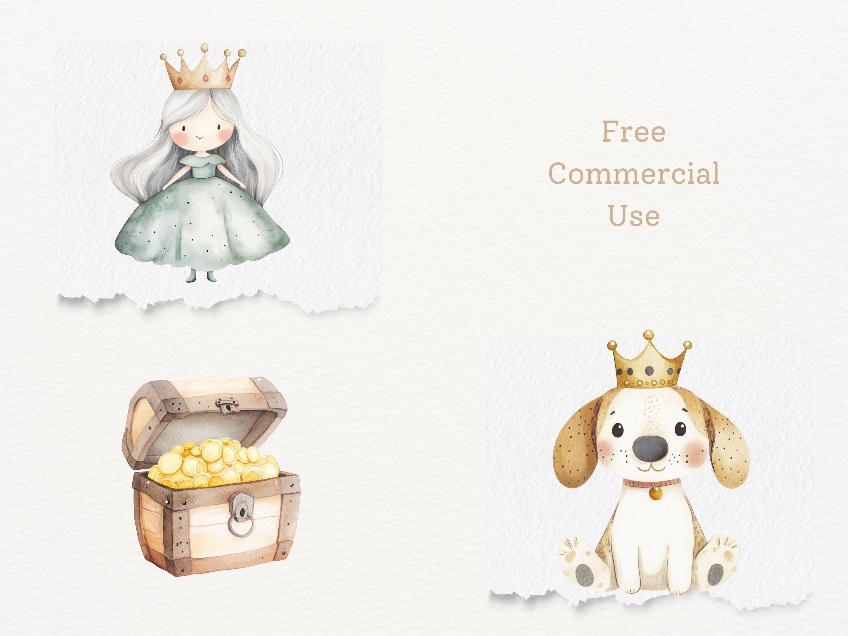 Cute Magical Fairytale Watercolor Clipart Bundle, Storybook Birthday ...