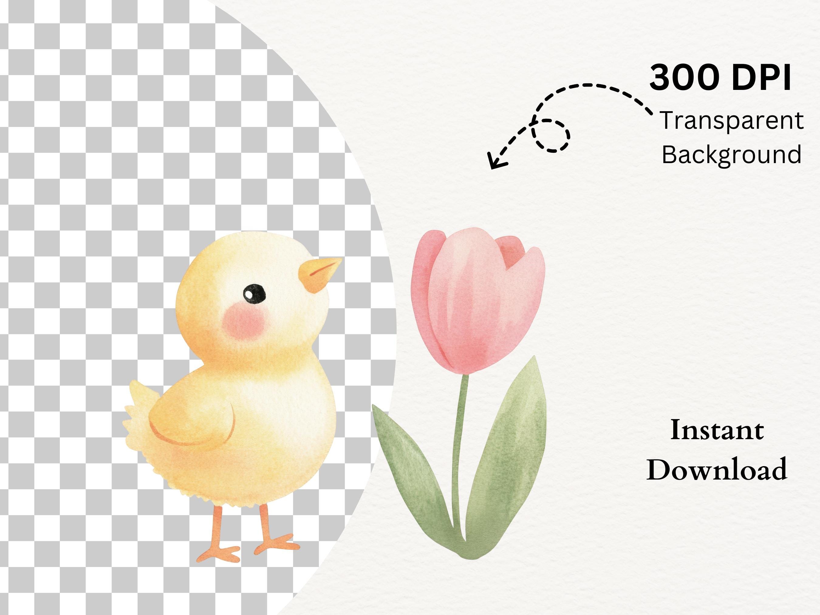 Cute Pastel Easter Watercolor Clipart Bundle, Colorful Floral Spring ...