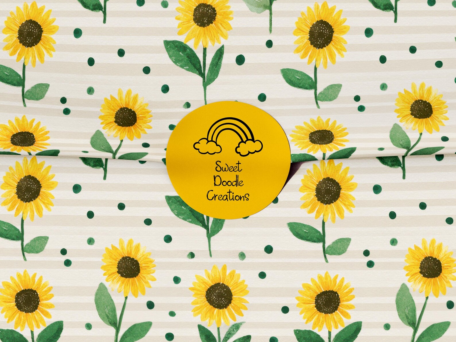 Watercolor Sunflower Digital Pattern, Cute Summer Floral Repeating Tile ...