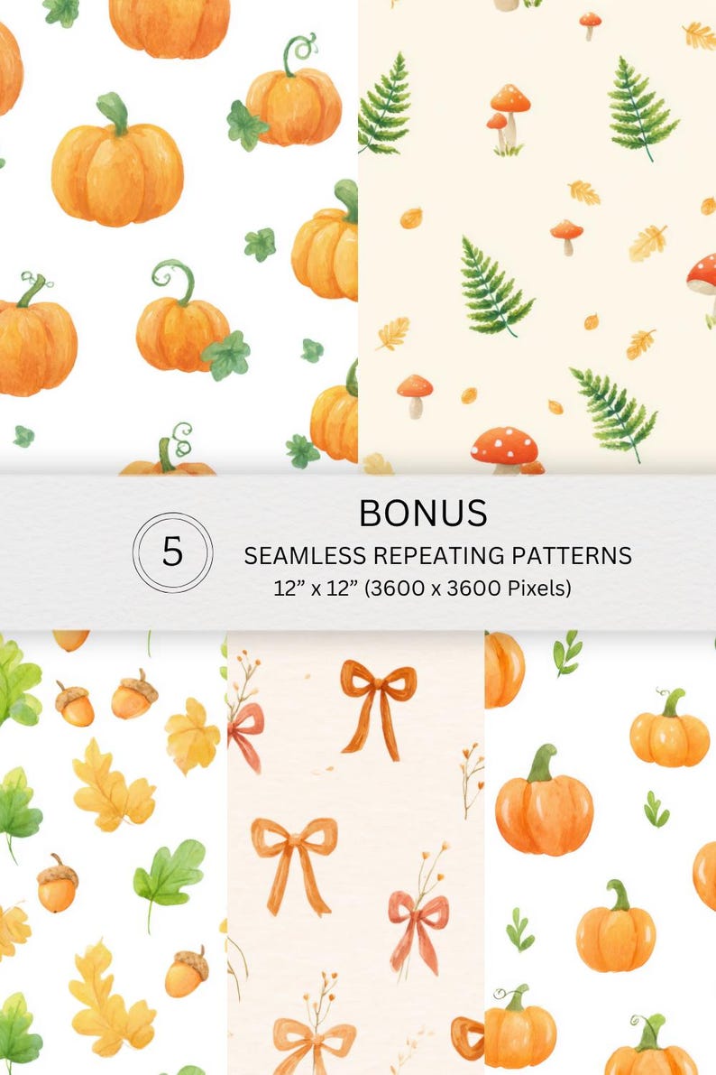 Cute Cozy Fall Watercolor Clipart Bundles, Printable Boho Autumn ...