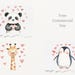 Cute Loving Safari Animal Watercolor Clipart Bundle, Printable ...