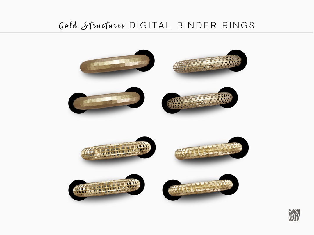 Digital Binder Rings in a Gold Structured Finish to Use in Digital ...