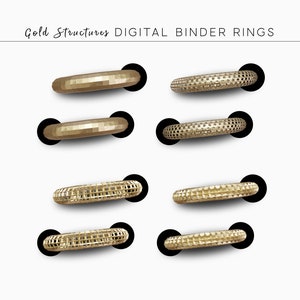 Digital Binder Rings in a Gold Structured Finish to Use in Digital ...