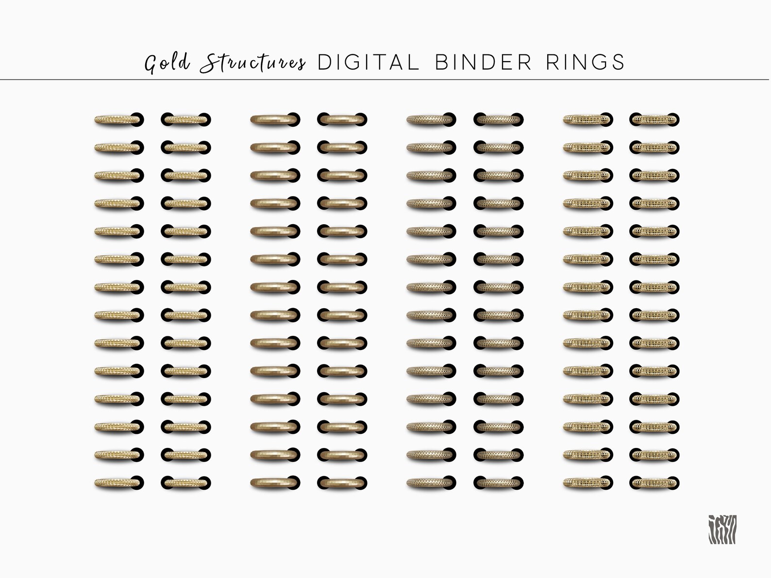Digital Binder Rings in a Gold Structured Finish to Use in Digital ...