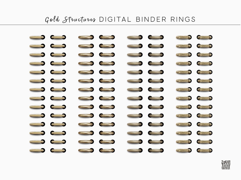 Digital Binder Rings in a Gold Structured Finish to Use in Digital ...
