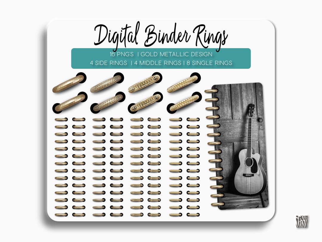 Digital Binder Rings in a Gold Structured Finish to Use in Digital ...