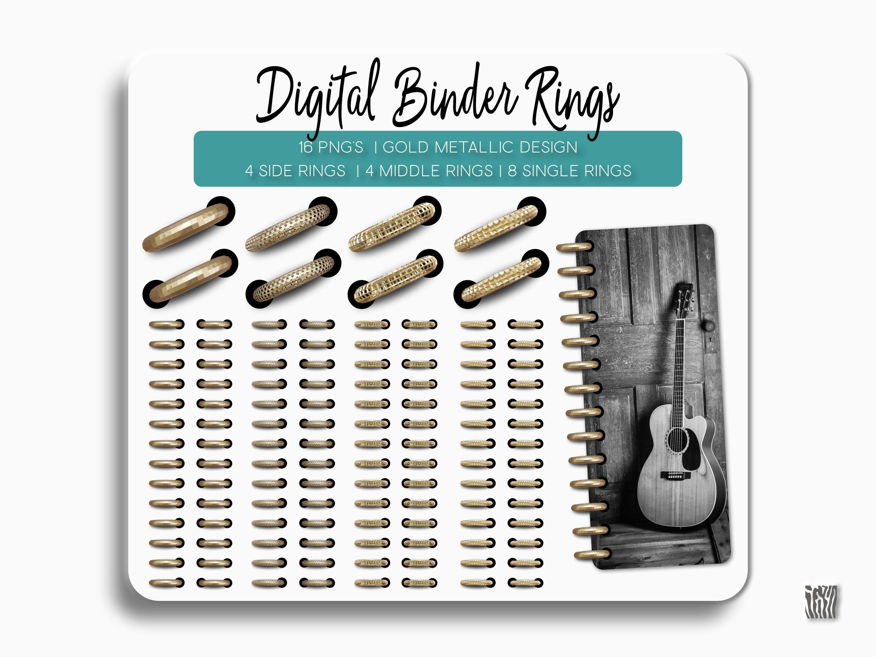 Digital Binder Rings in a Gold Structured Finish to Use in Digital ...