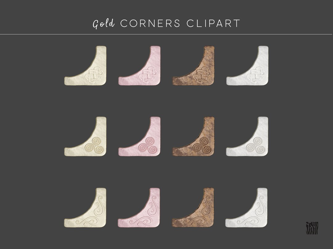 Elegant Gold Corner Clipart for Your Digital Scrapbooks, Embellish Your ...